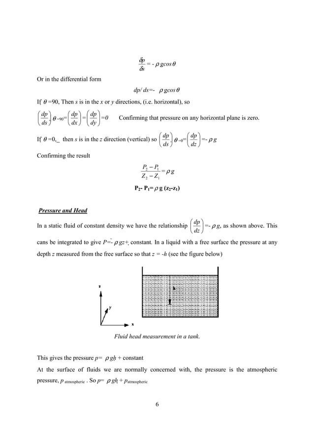 Fluid mechanics notes statics | PDF