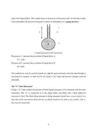 Fluid mechanics notes statics | PDF