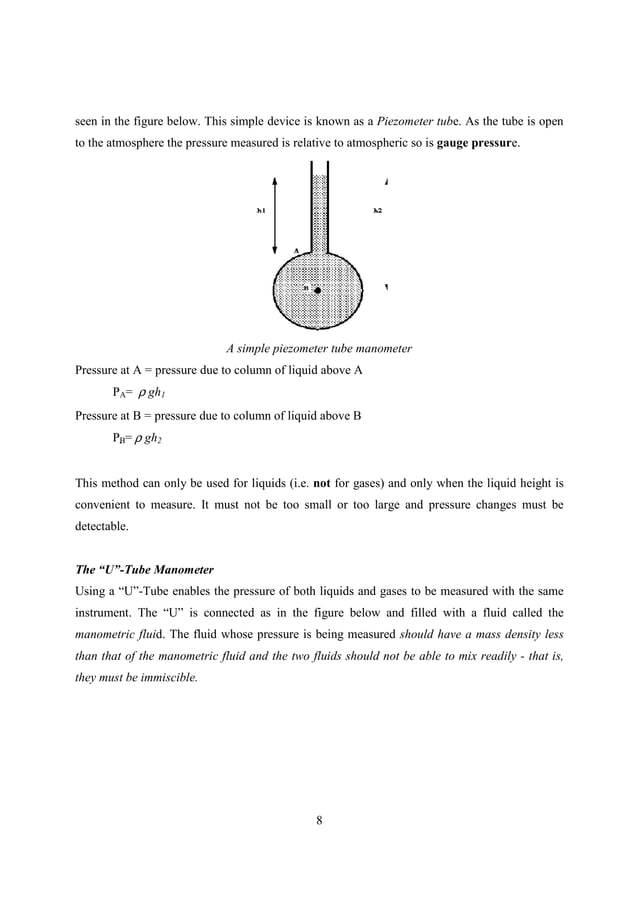 Fluid mechanics notes statics | PDF