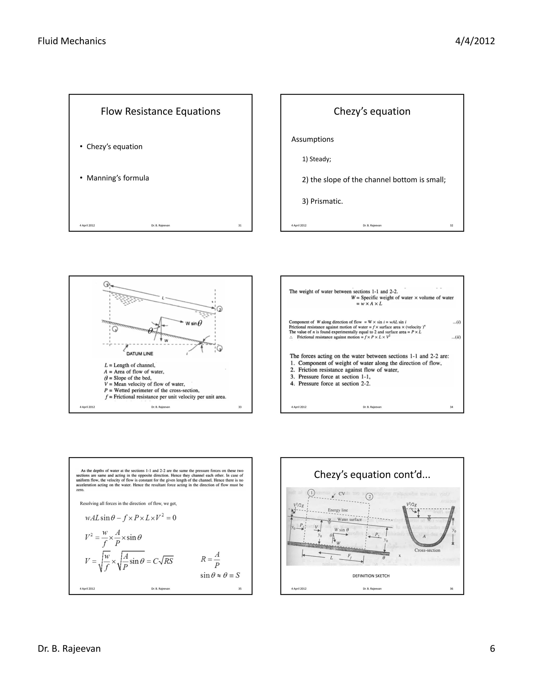 Fluid mechanics rajeevan sir ii-handouts | PDF