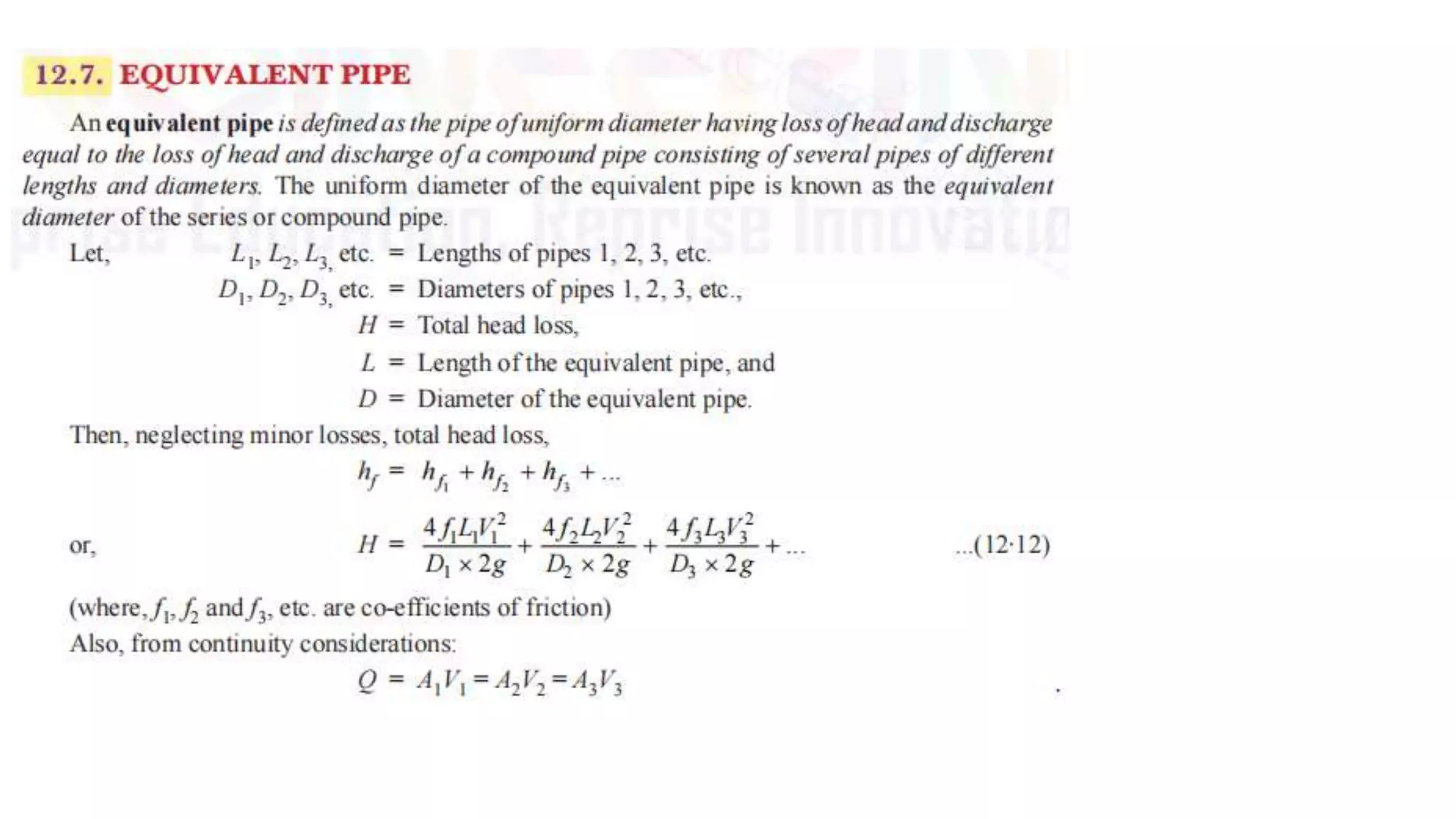 Losses in Pipe | PPTX