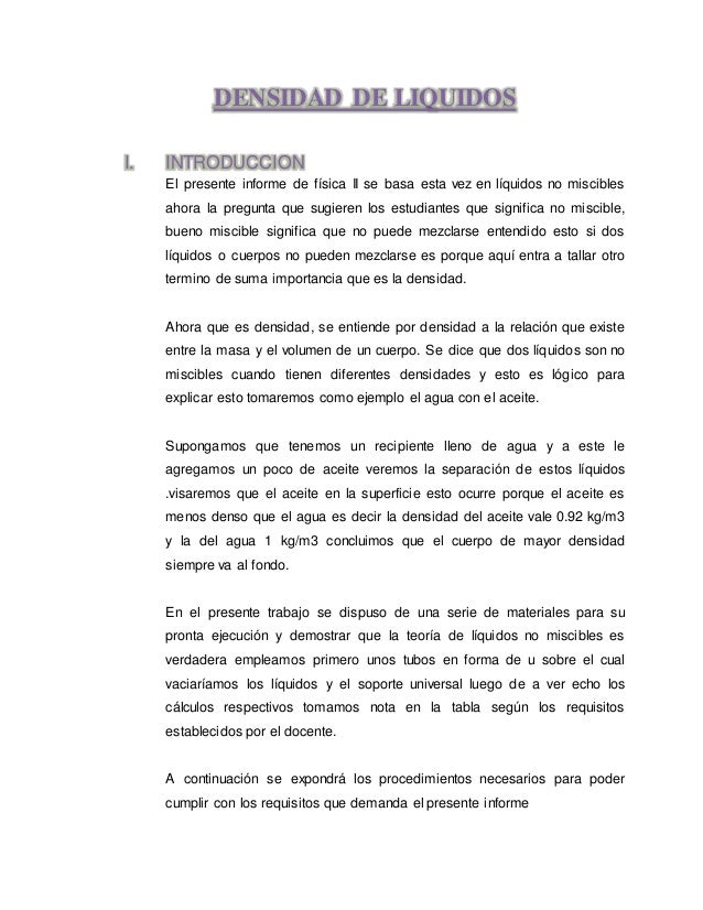 Densidad De Liquidos
