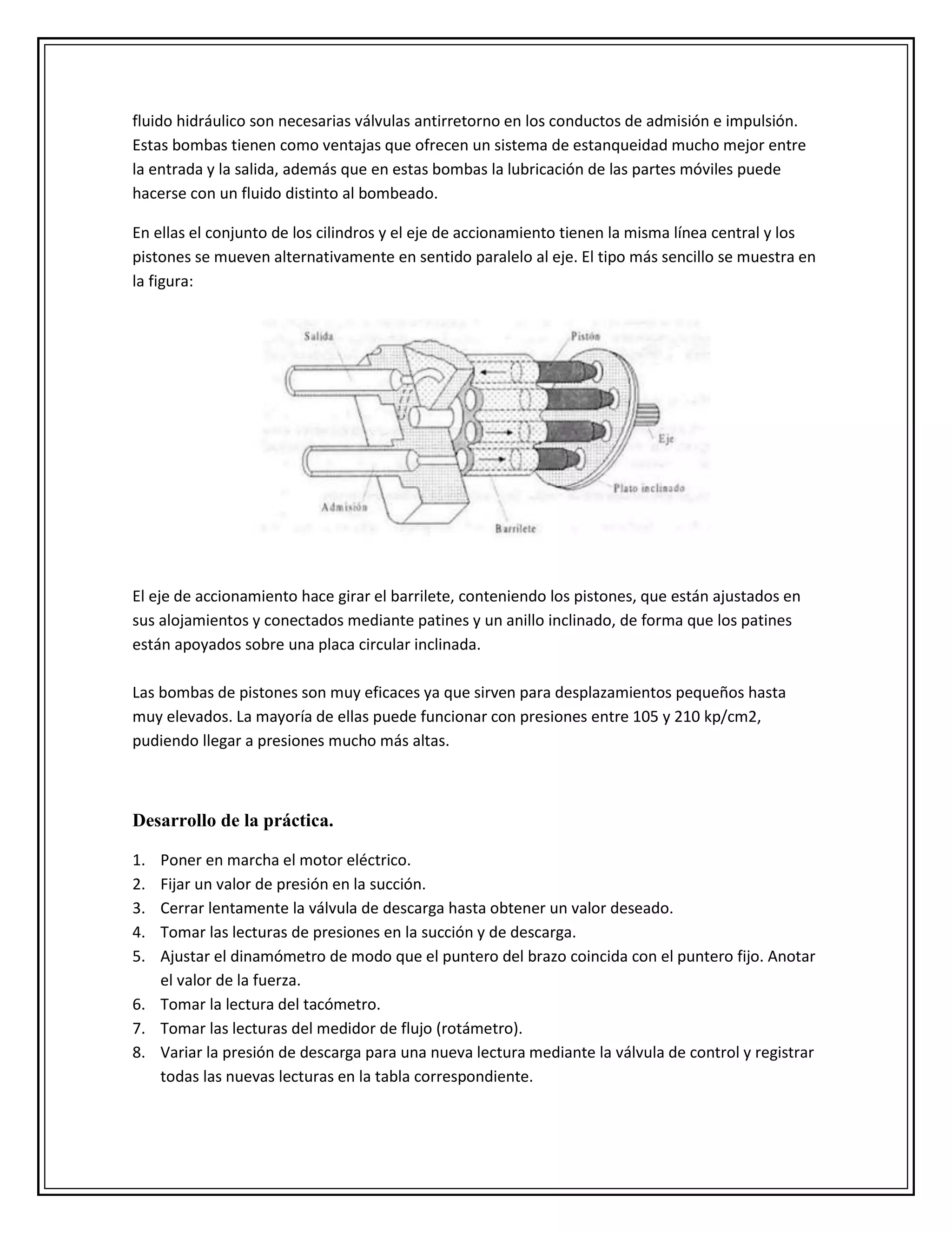 bombas de pistones fluidos6 | DOCX | Physics | Science