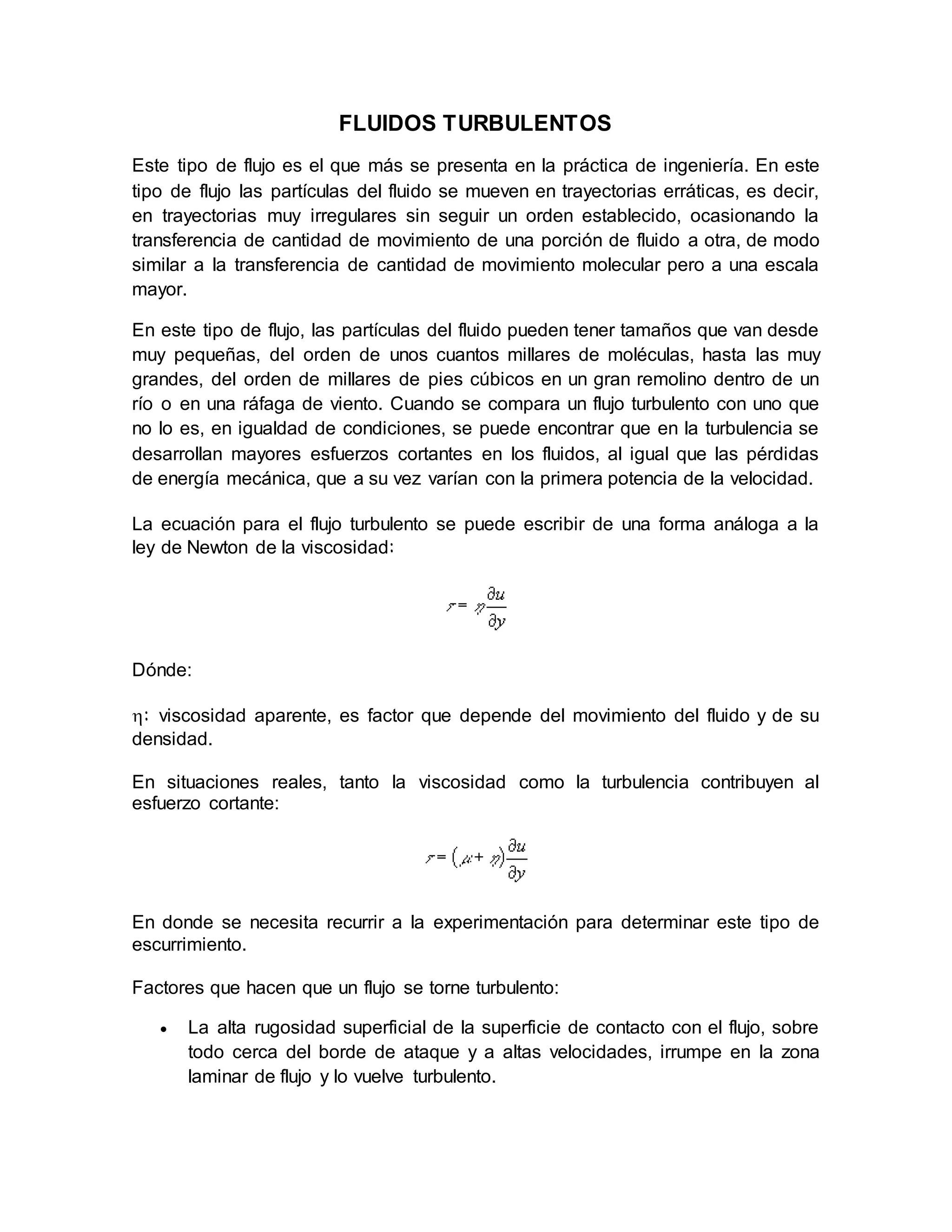 Fluidos turbulentos | DOCX