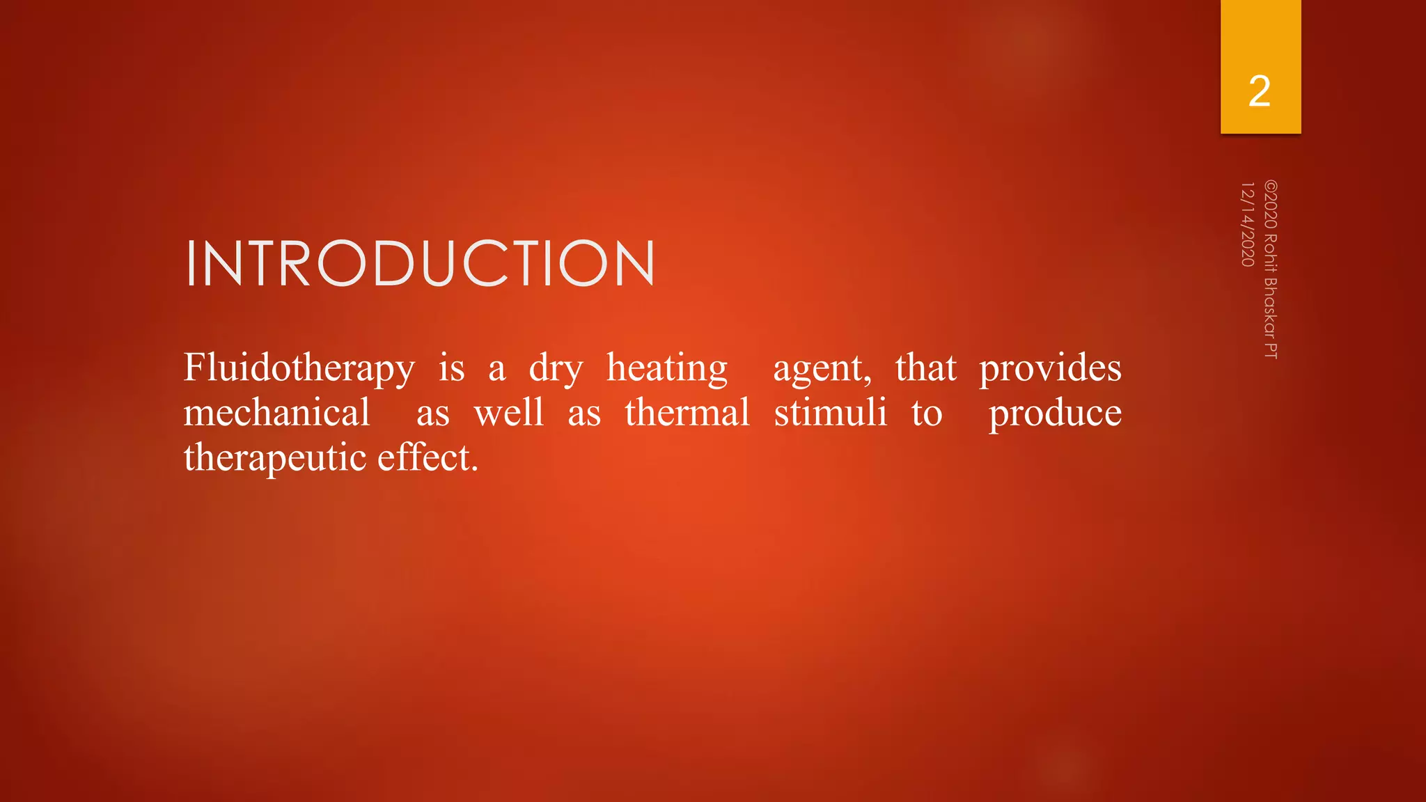 Fluidotherapy - Physiotherapy - Dr Rohit Bhaskar | PDF