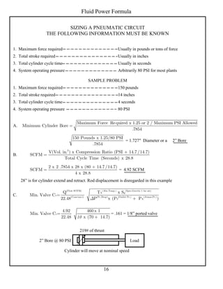 Fluid power formulaes | PDF | Physics | Science