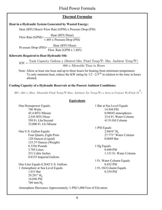Fluid power formulaes | PDF | Physics | Science