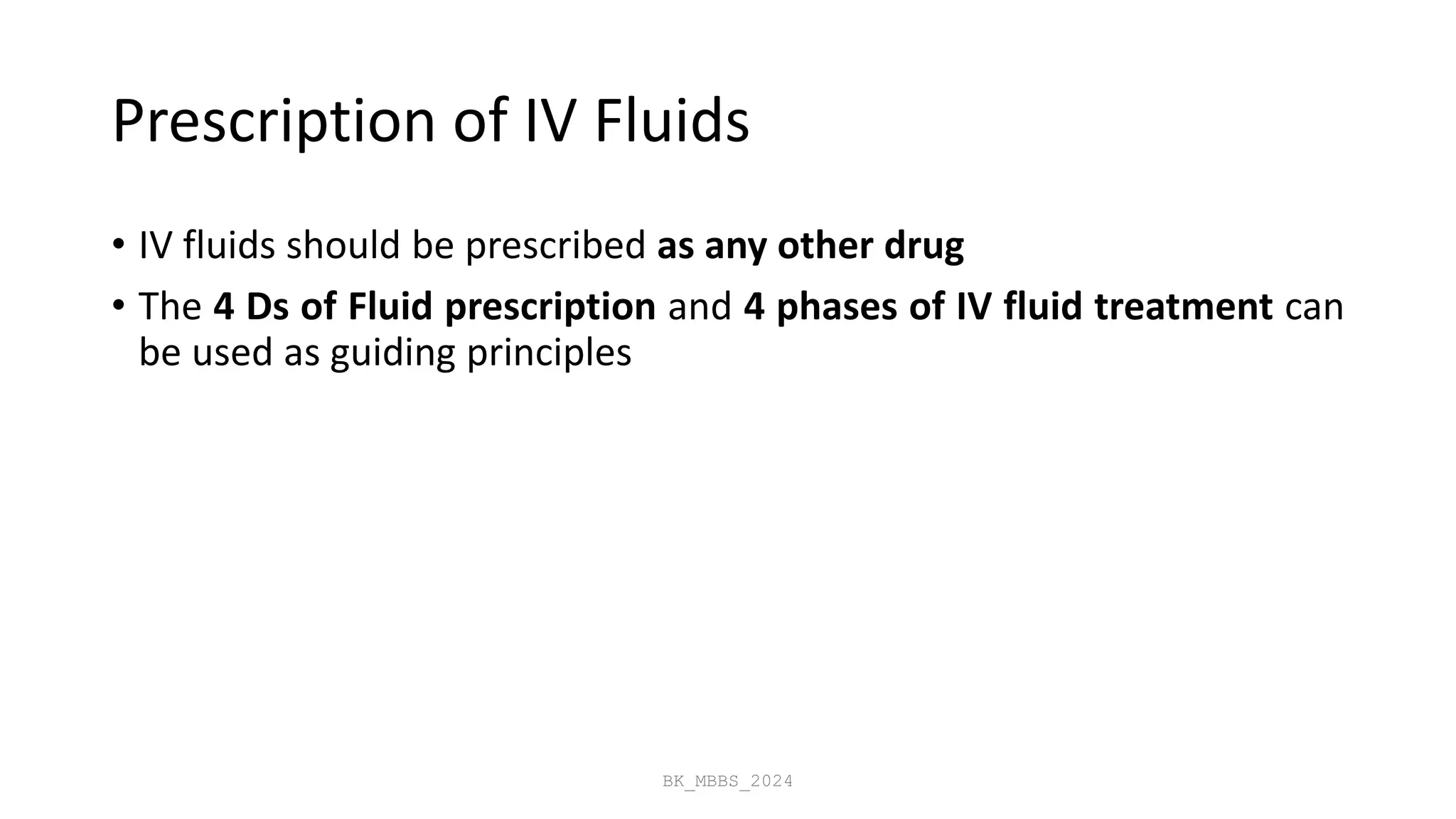 how to write a fluid prescription , basic principles | PPTX