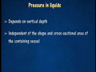 power point presentation on Pressure in Fluids for ICSE Class IX | PPTX
