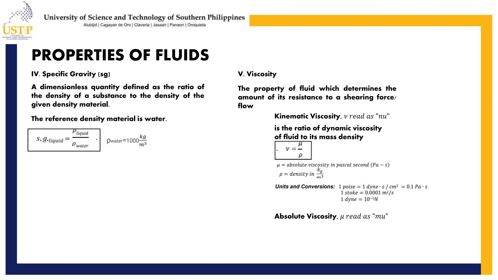 Hydraulics Lesson 1 The Fluid Properties | PPTX