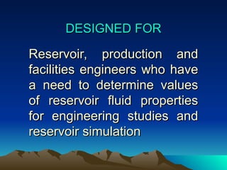 Fluid properties course for reservoir engineering | PPT