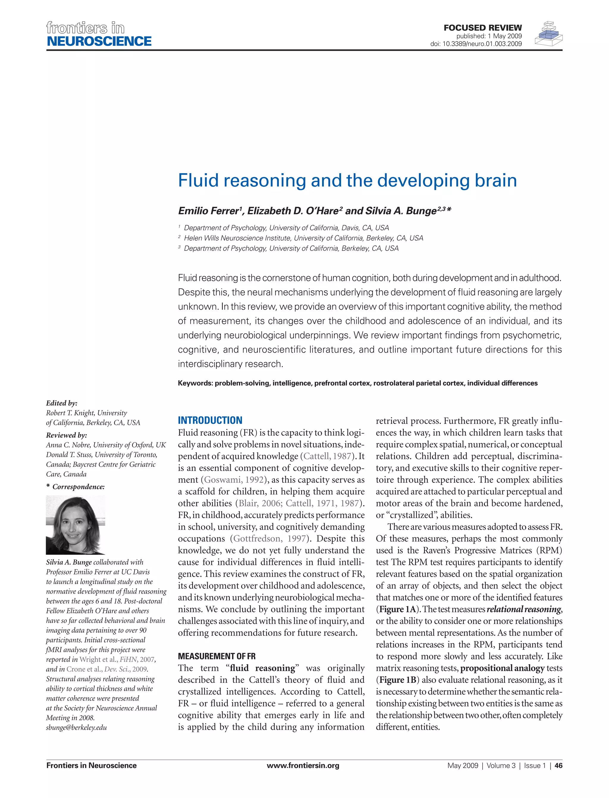 Fluid reasoning and the developing brain | PDF