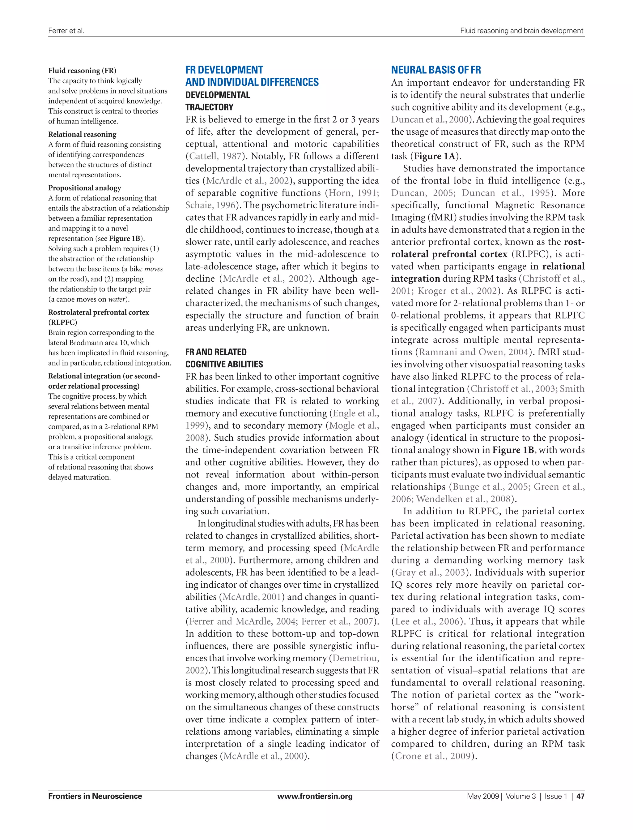 Fluid reasoning and the developing brain | PDF