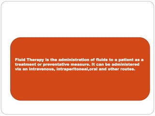 Fluid replacement therapy | PPTX