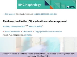 fluid resuscitation. fluid overload and its management | PPTX