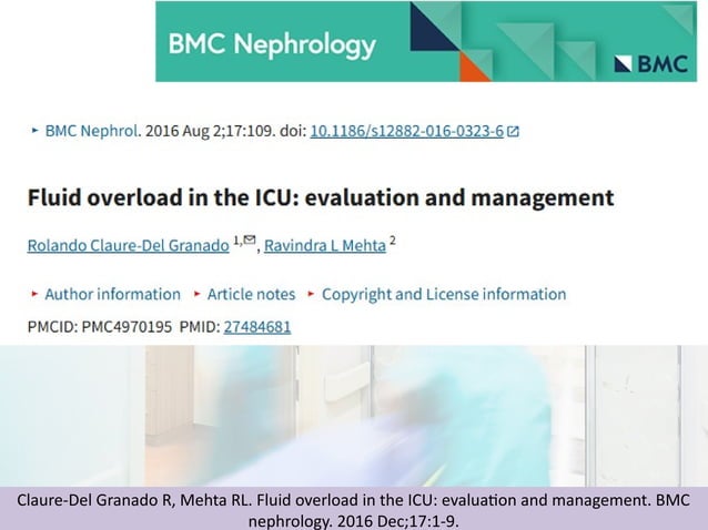fluid resuscitation. fluid overload and its management | PPTX