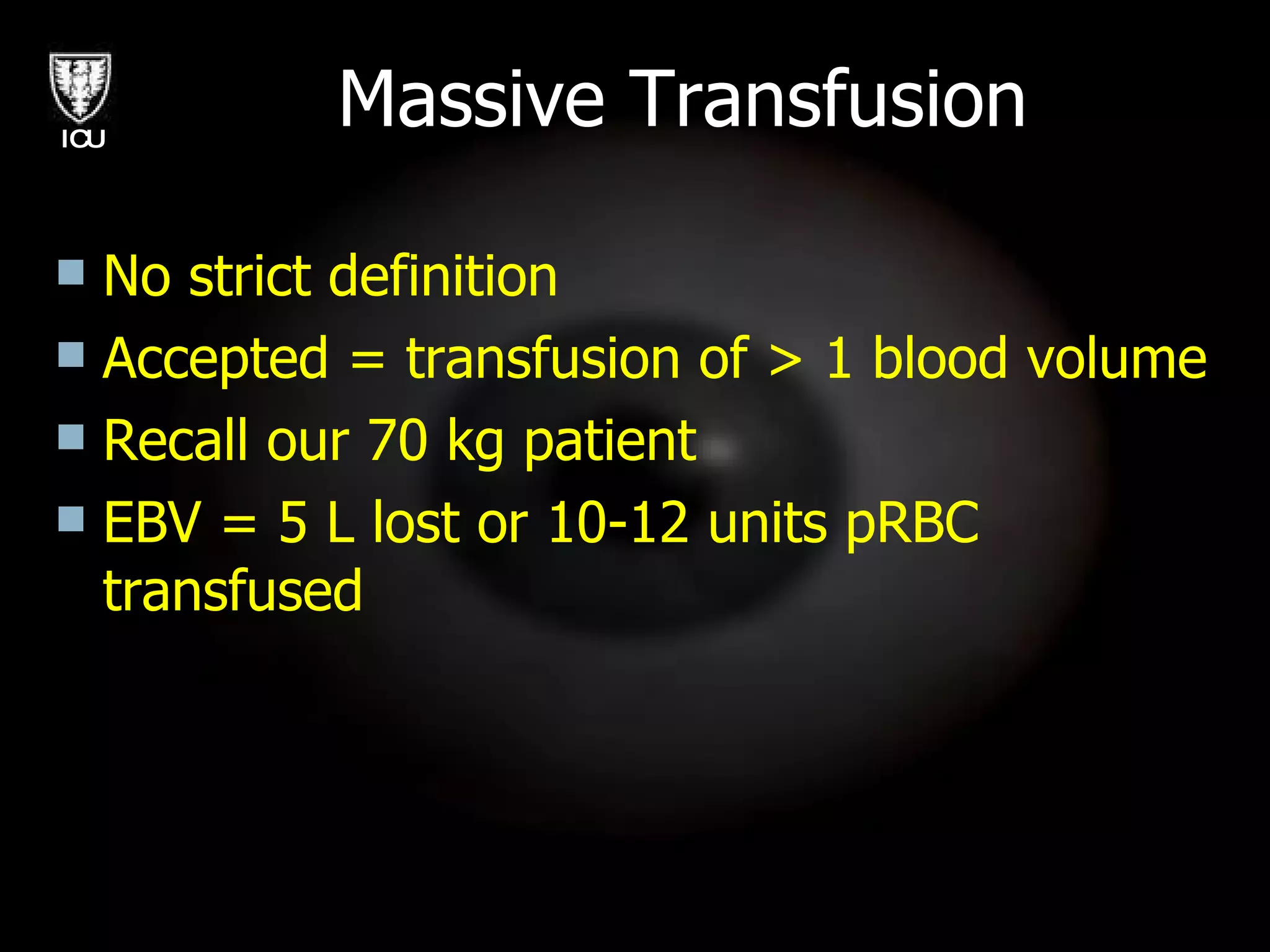 Fluid Resuscitation And Massive Transfusion | PPT