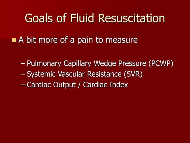 Fluid resuscitation and shock management | PPTX | First Aid | Injuries