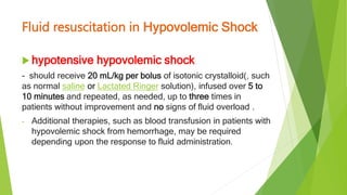 Fluid resuscitation and vasoactive medication in critically ill ...