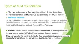 Fluid resuscitation and vasoactive medication in critically ill ...