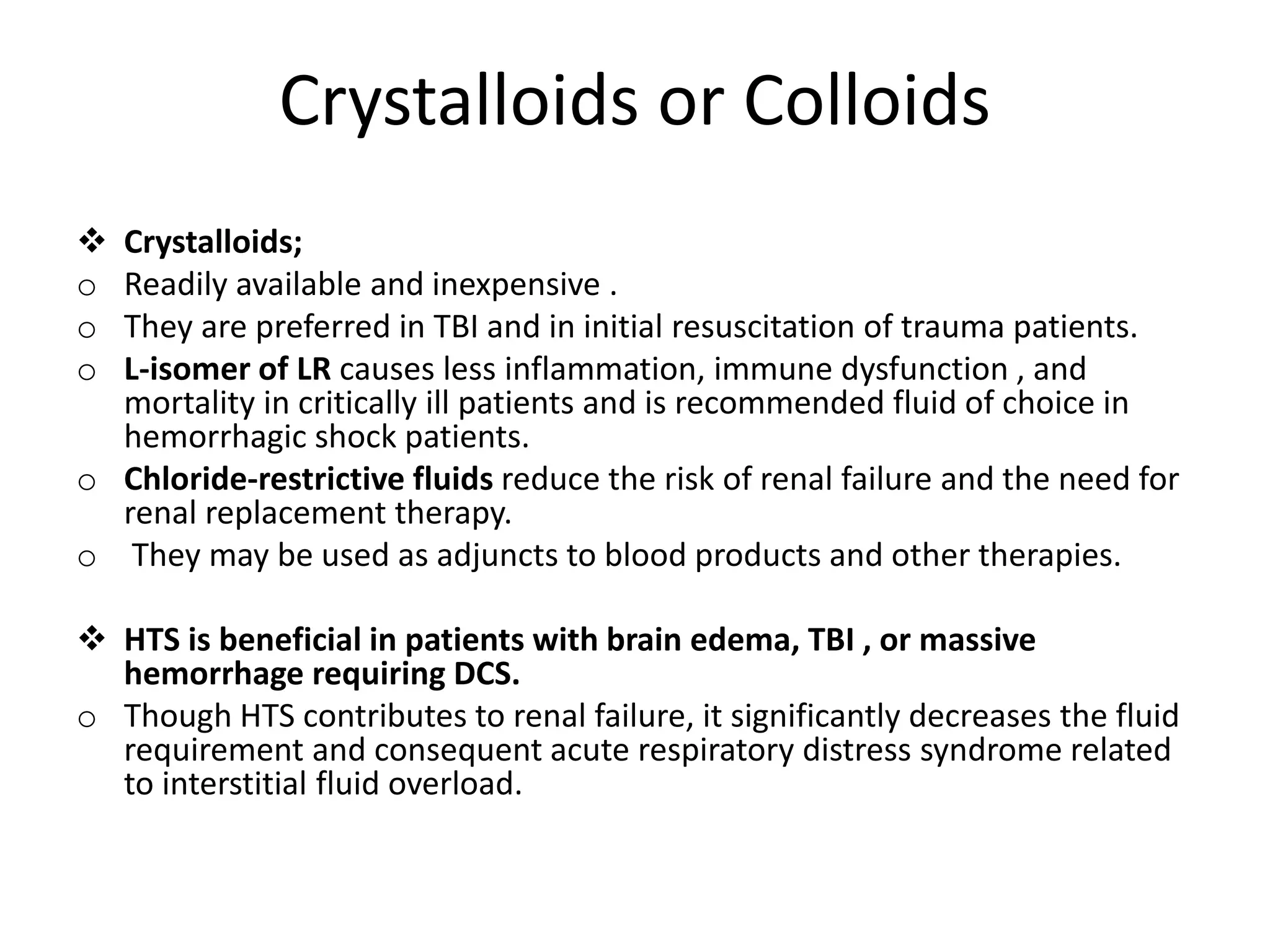 Fluid resuscitation in trauma | PPTX
