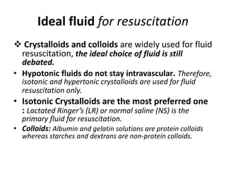 Fluid resuscitation in trauma | PPTX