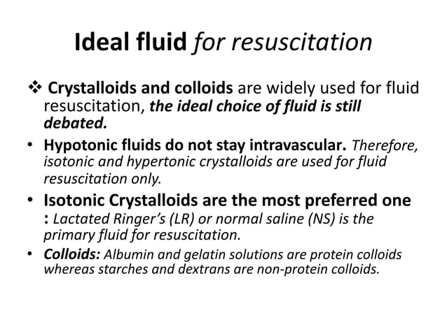 Fluid resuscitation in trauma | PPTX
