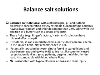 Fluid resuscitation in trauma | PPTX