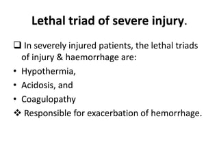 Fluid resuscitation in trauma | PPTX
