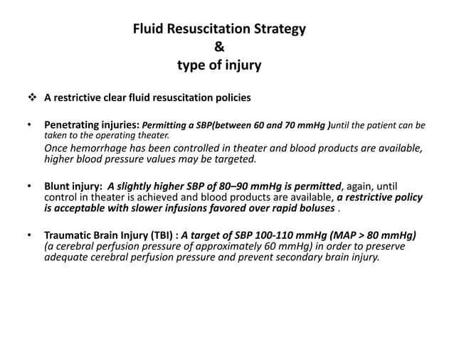 Fluid resuscitation in trauma | PPTX