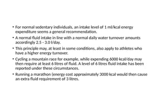 Fluids and Electrolytes need for athletes | PPTX | Chemistry | Science