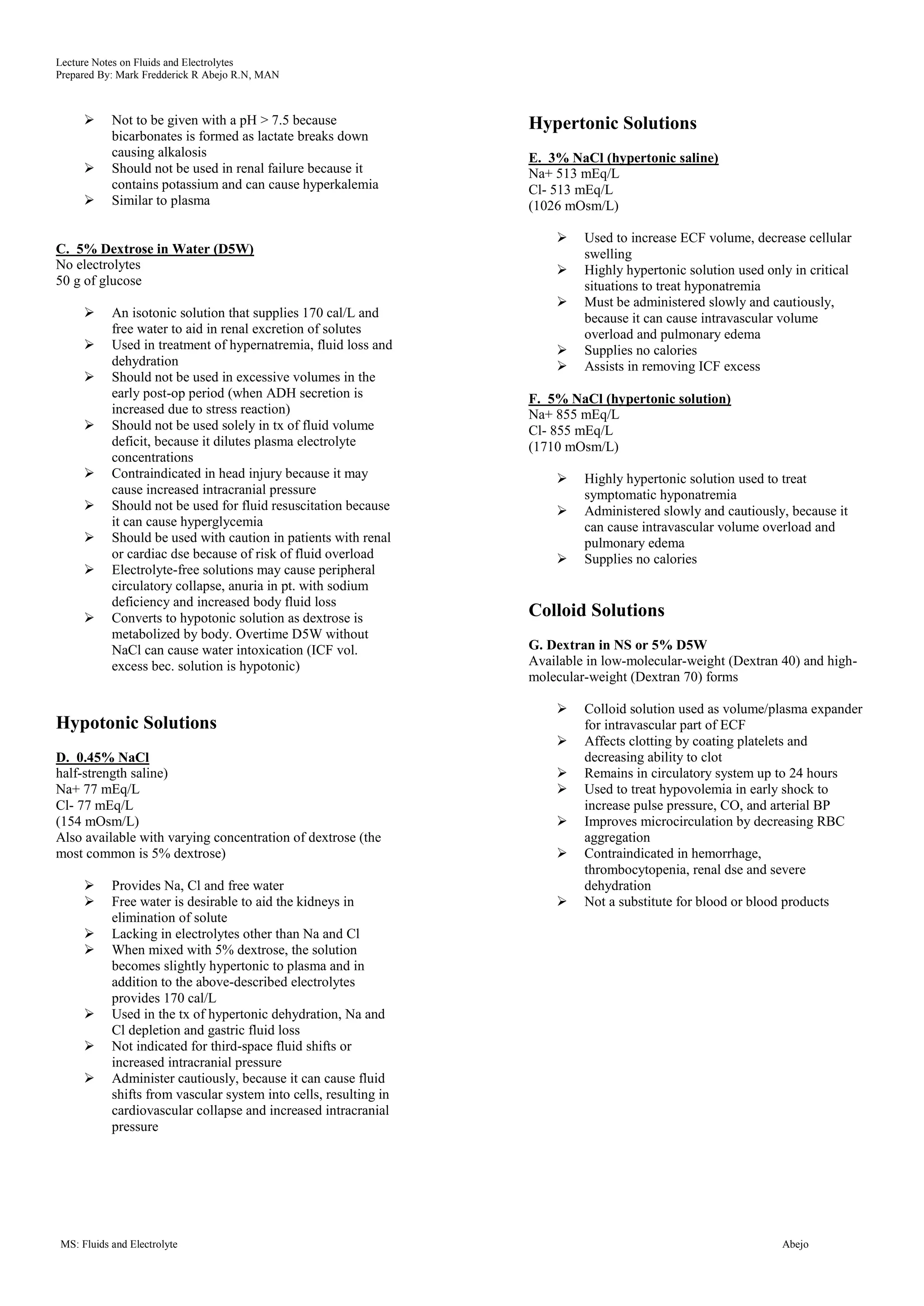 Fluids and Electrolytes Notes.pdf