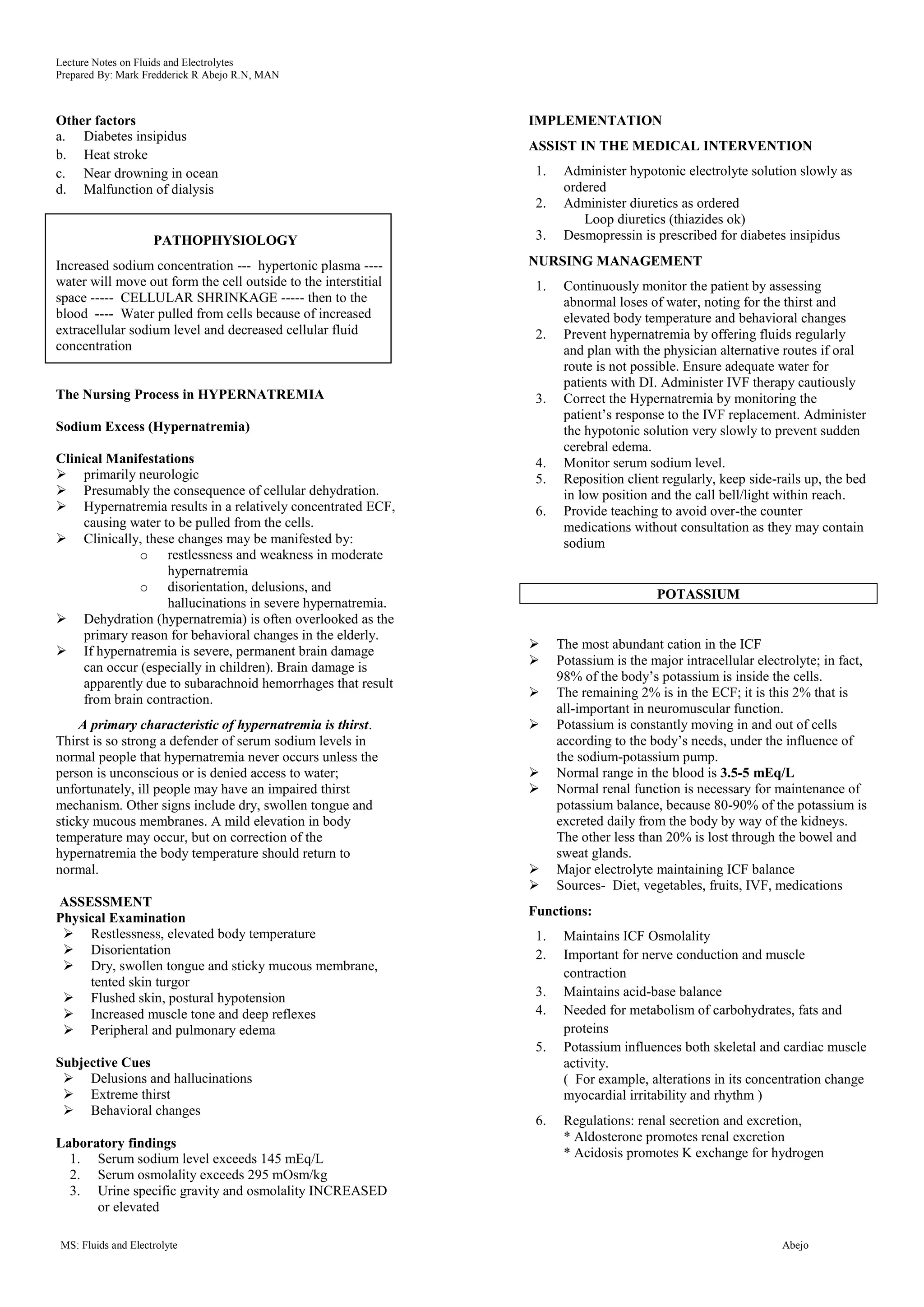 Fluids and Electrolytes Notes.pdf