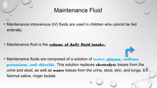 Fluids and Electrolytes Therapy in Paediatric Surgery | PPT