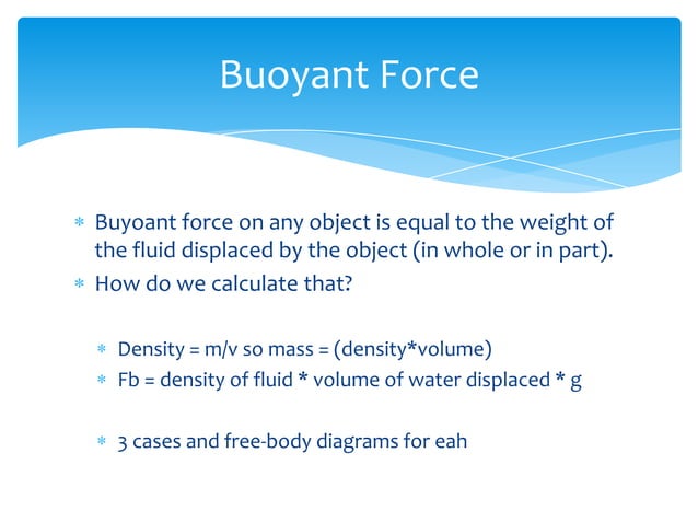 Fluids day 2 buoyancy | PPTX | Physics | Science