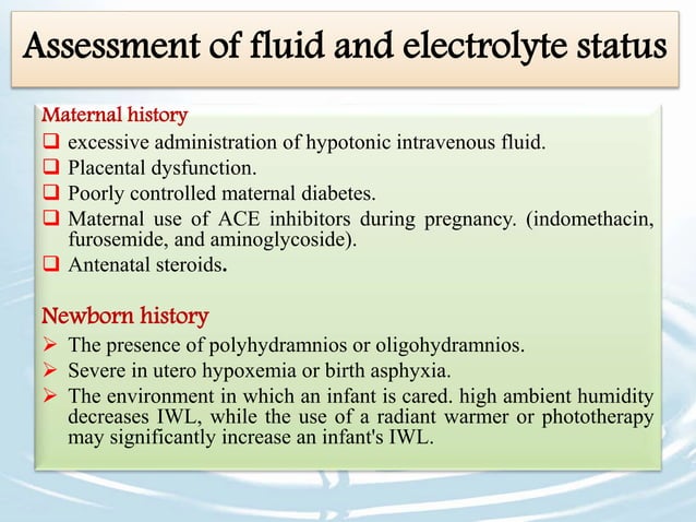Fluid and electrolyte management in neonates. By Dr Rabab Hashem | PPT