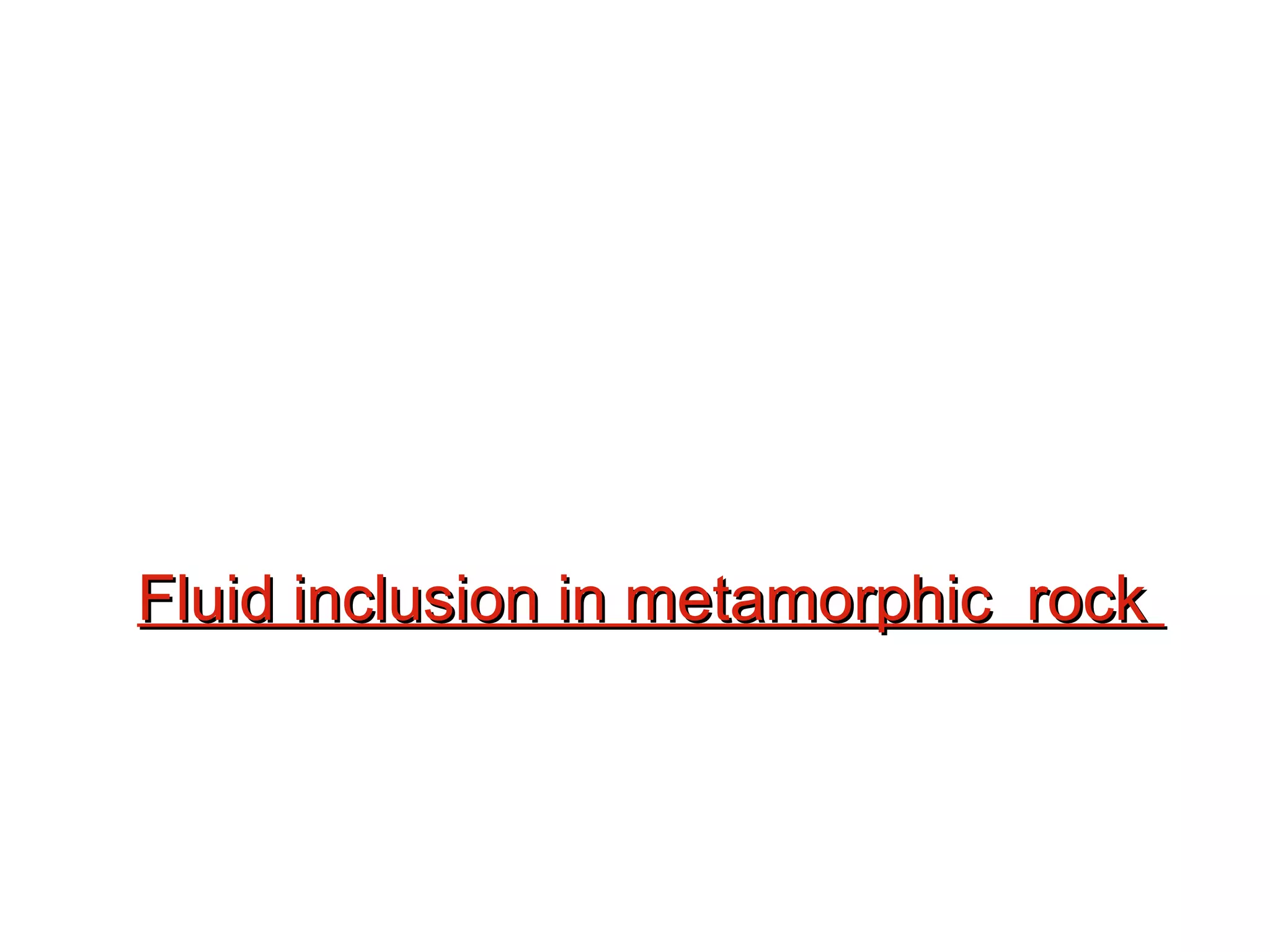 Fluids inclusion of metamorphic rocks | PPT