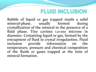 Fluids inclusion of metamorphic rocks | PPT