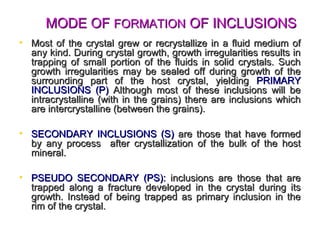 Fluids inclusion of metamorphic rocks | PPT