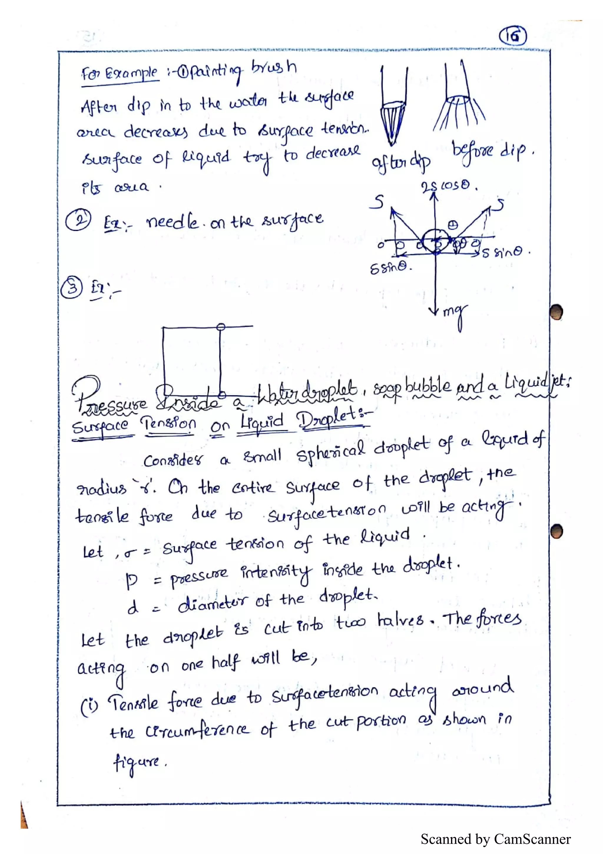 Unit I - Fluid statics Hand written notes | PDF