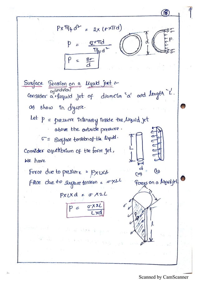 Unit I - Fluid statics Hand written notes | PDF | Physics | Science