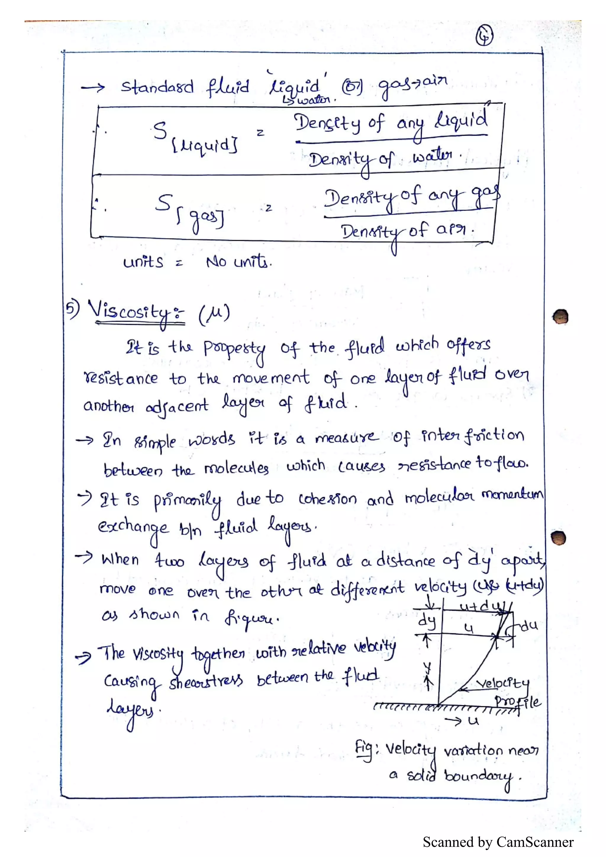 Unit I : Fluid statics notes | PDF