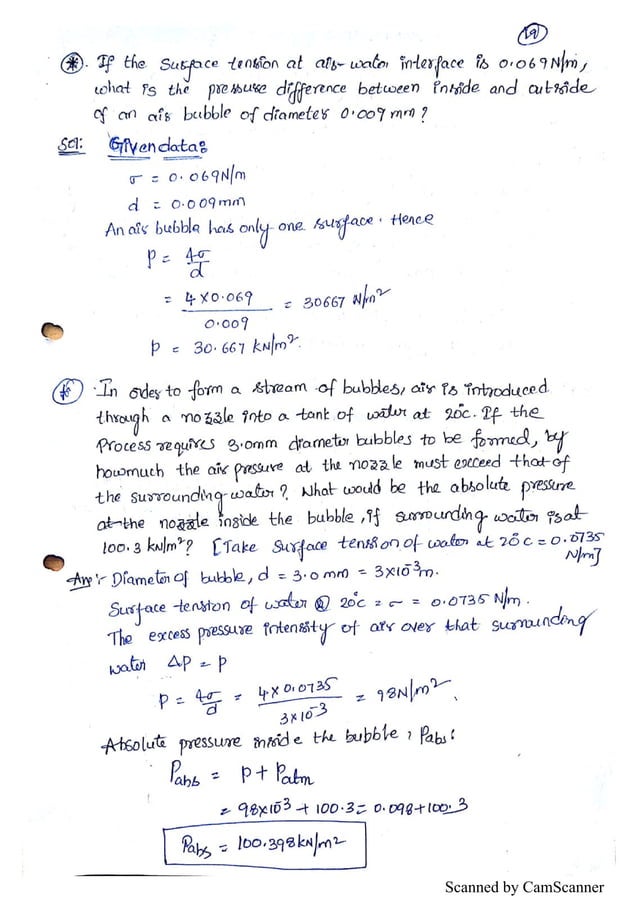 Unit I : Fluid statics notes | PDF