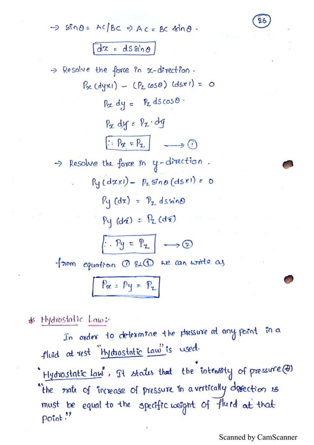 Unit I : Fluid statics notes | PDF