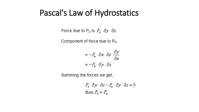 Fluid statics Part - I, Basic equations of fluid statics | PPTX ...