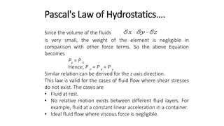 Fluid statics Part - I, Basic equations of fluid statics | PPTX