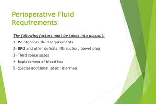 fluids therapy perioperative presentation | PPT