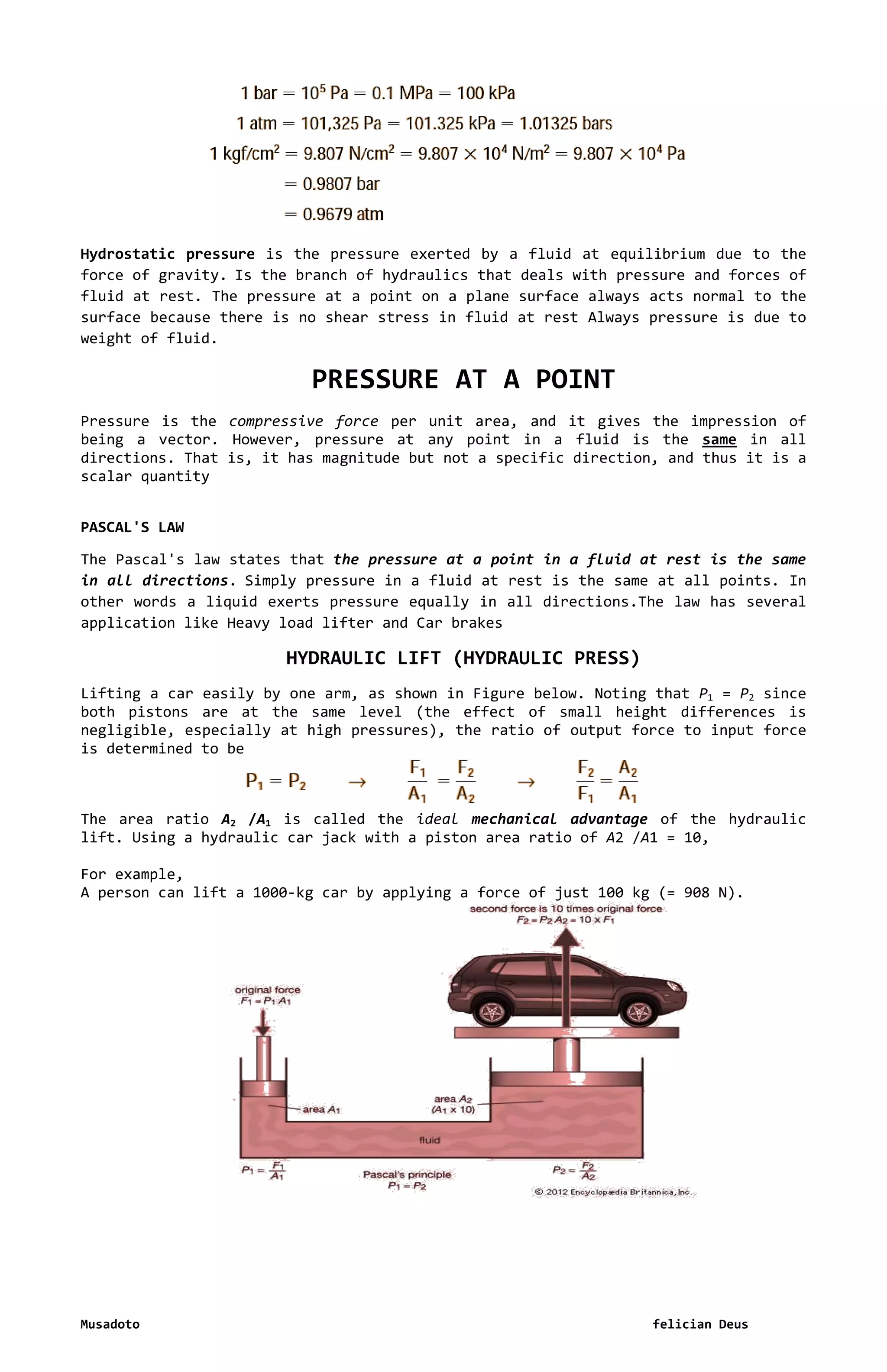 Fluid mechanics (a letter to a friend) part 1 . . | PDF