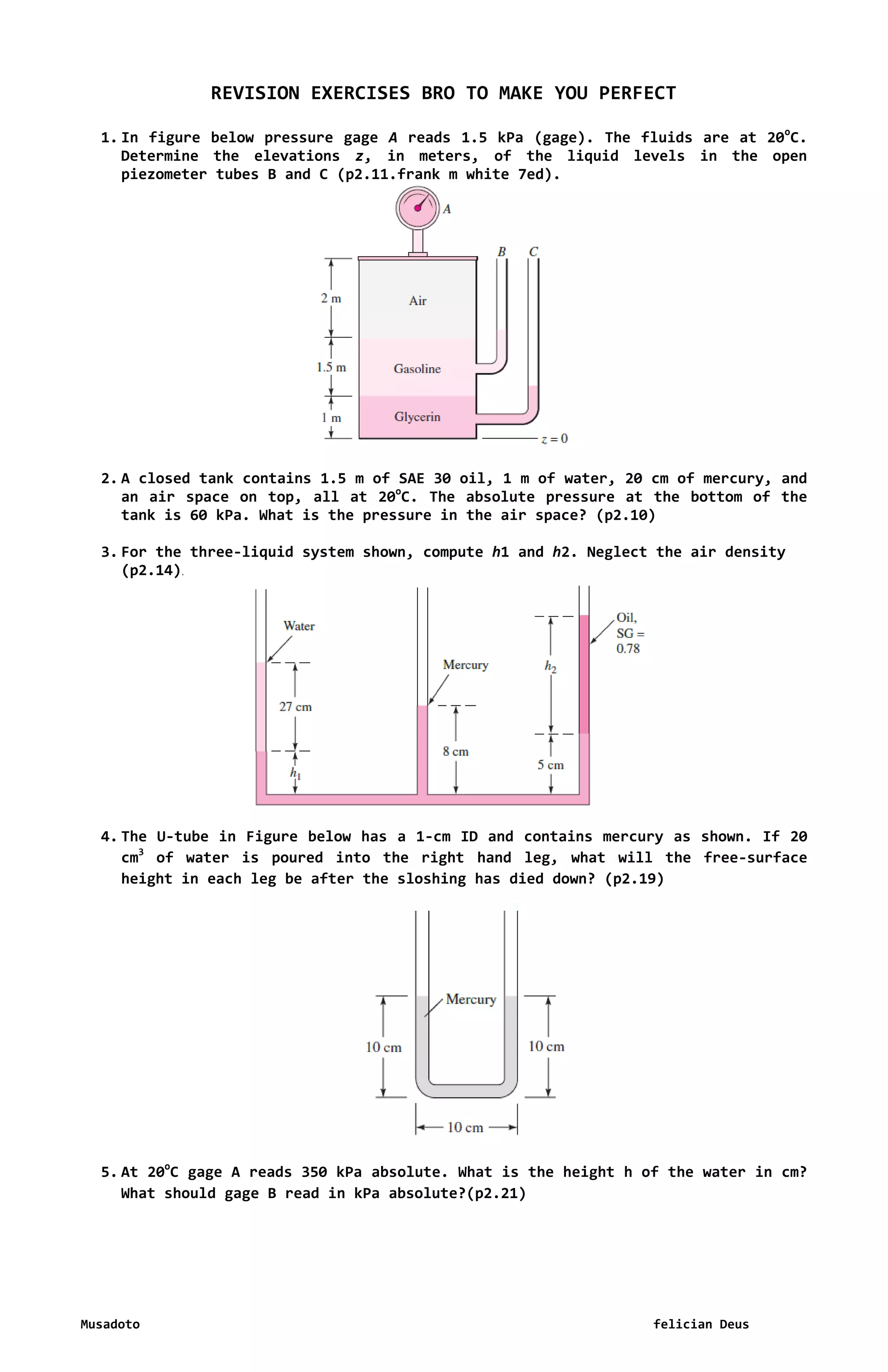 Fluid mechanics (a letter to a friend) part 1 . . | PDF