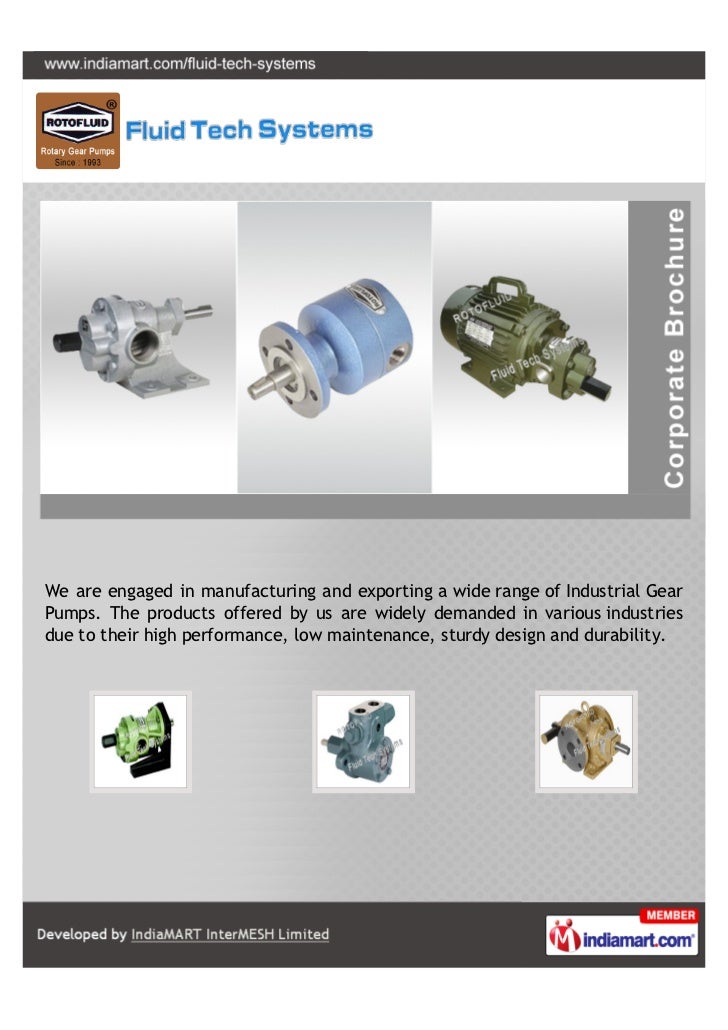External Gear Pump Fluid Tech Systems Lagos Nigeria